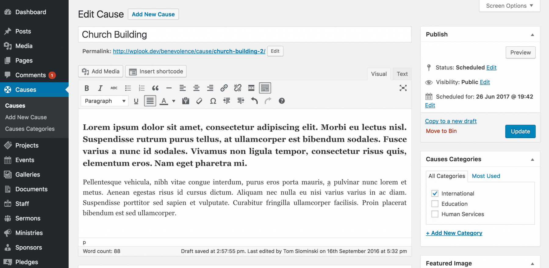 Add New Cause - WPlook Documentation