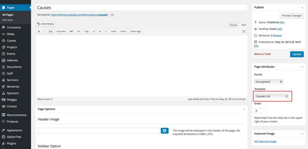 Displaying Causes - WPlook Documentation