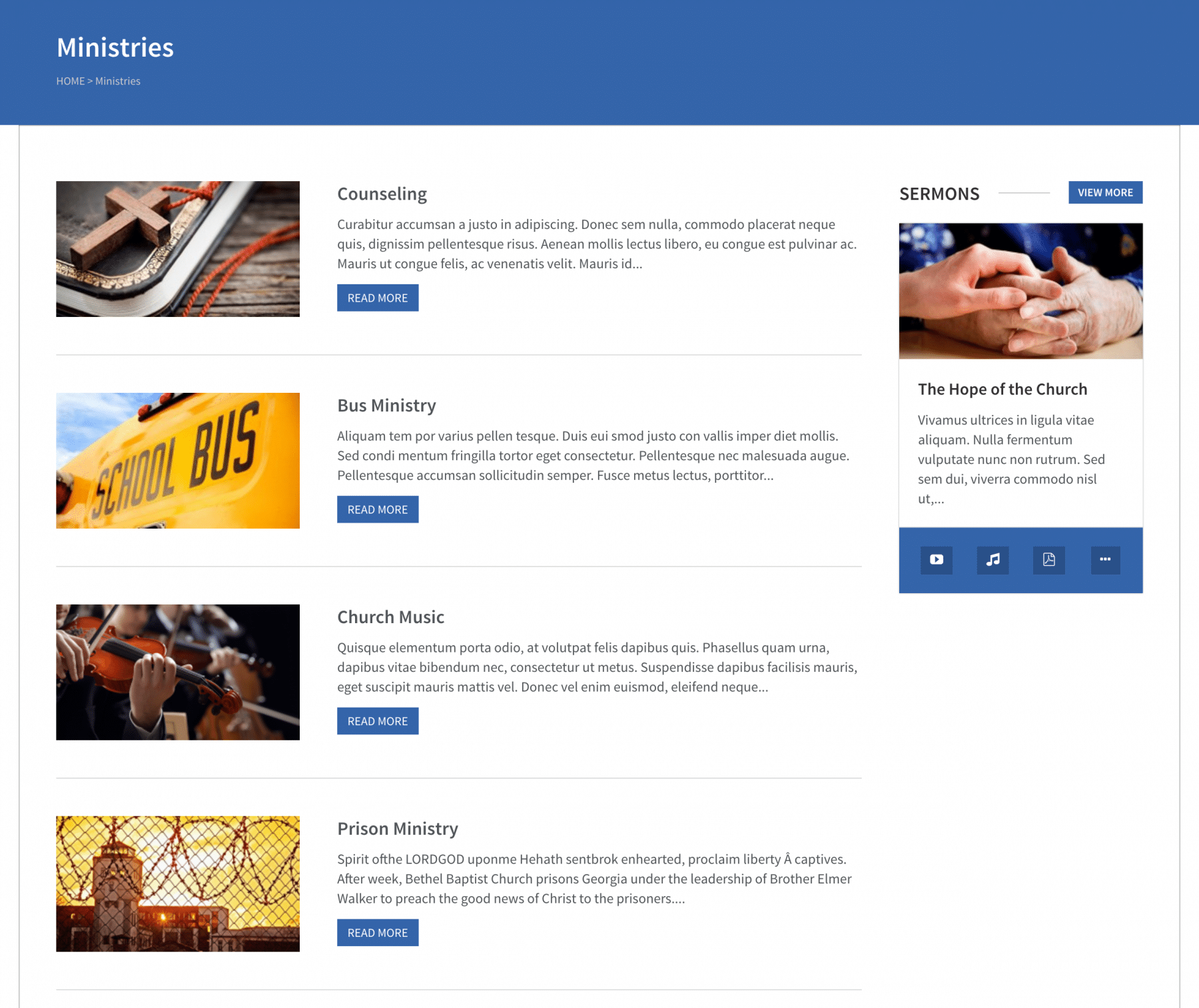 Displaying Ministries - WPlook Documentation