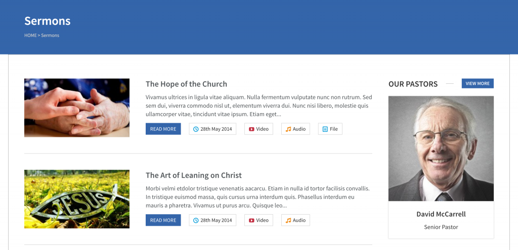 Displaying Sermons - WPlook Documentation