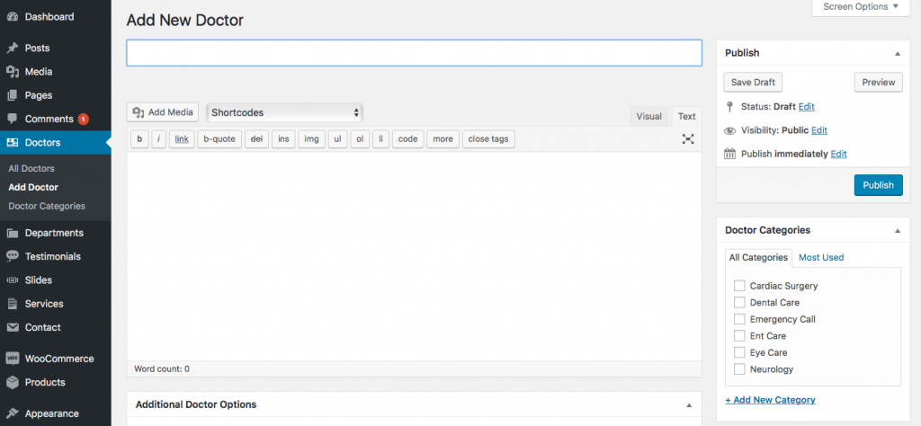 Add New Doctor - WPlook Documentation