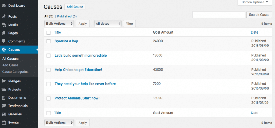 All Causes - WPlook Documentation