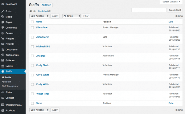 All Staff - WPlook Documentation