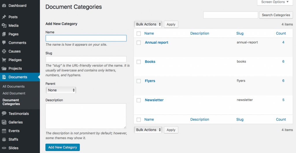 Document Categories - WPlook Documentation