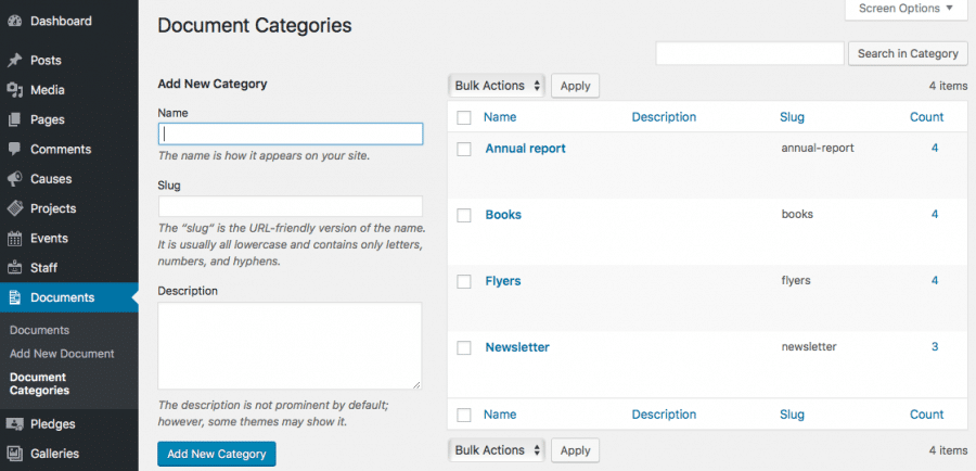 Document Categories - WPlook Documentation