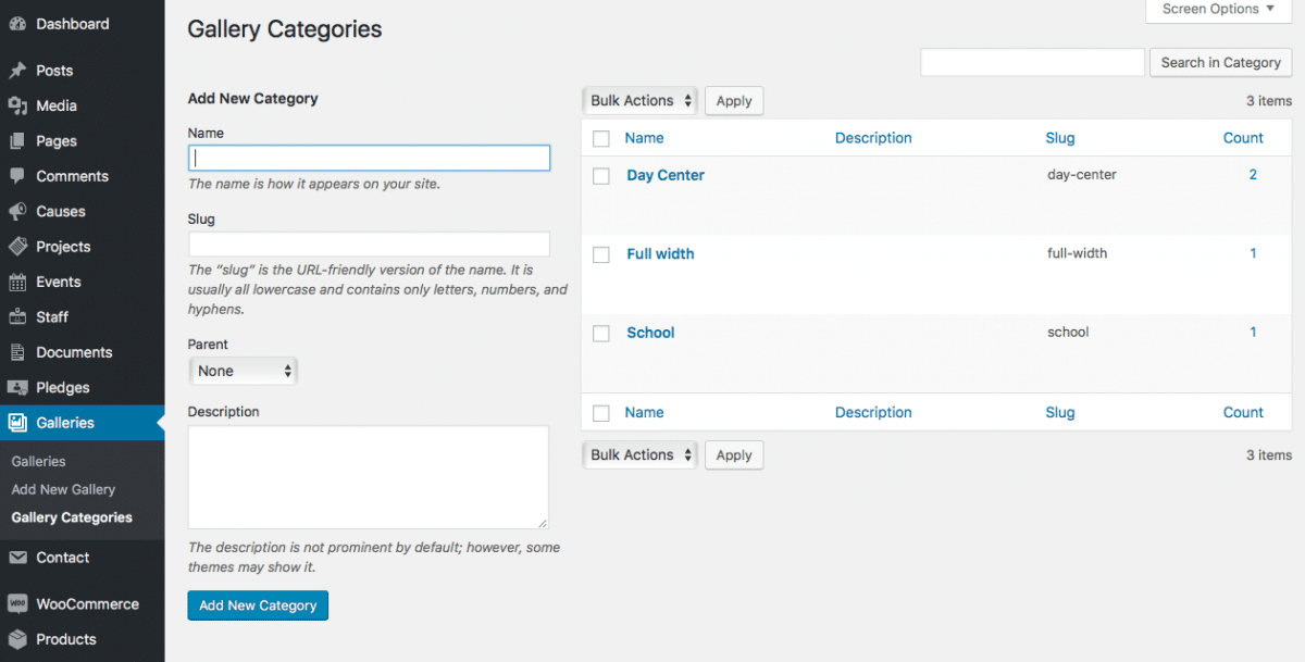 Gallery Categories - WPlook Documentation