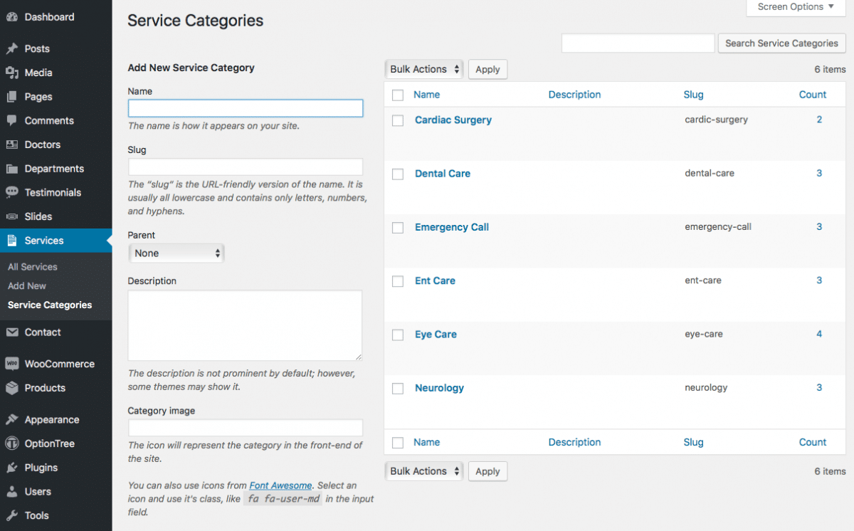 Service Categories - WPlook Documentation