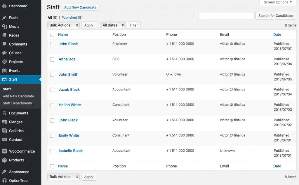 Staff - WPlook Documentation