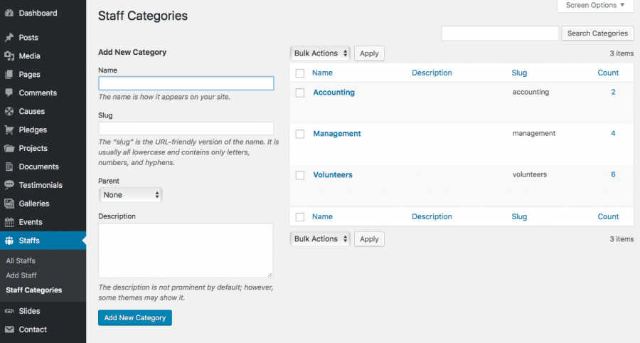 Staff Categories - WPlook Documentation