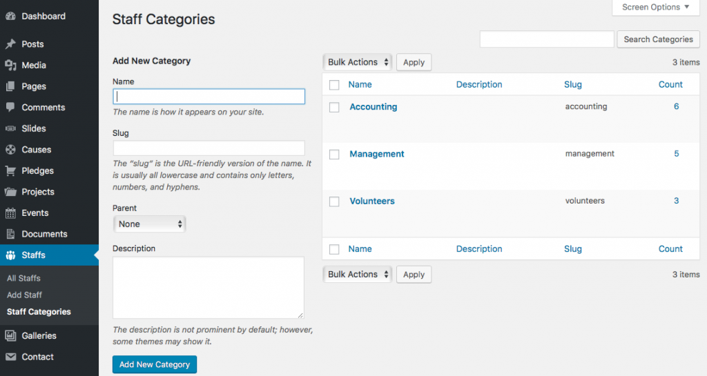 Staff Categories - WPlook Documentation