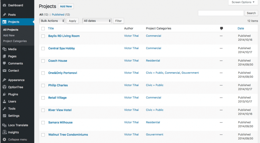 All Projects - WPlook Documentation