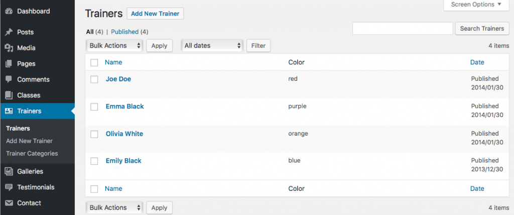 Trainers - WPlook Documentation