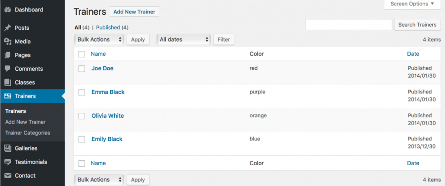 Trainers - WPlook Documentation