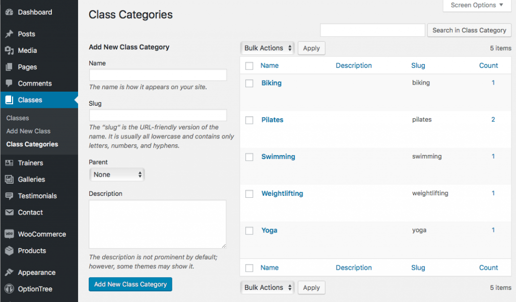 Classes Categories - WPlook Documentation