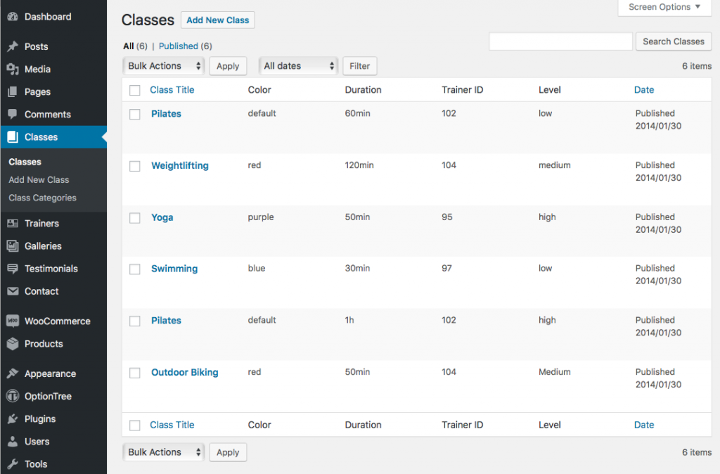 Classes - WPlook Documentation