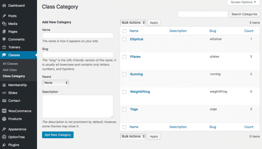 Classes Categories - WPlook Documentation