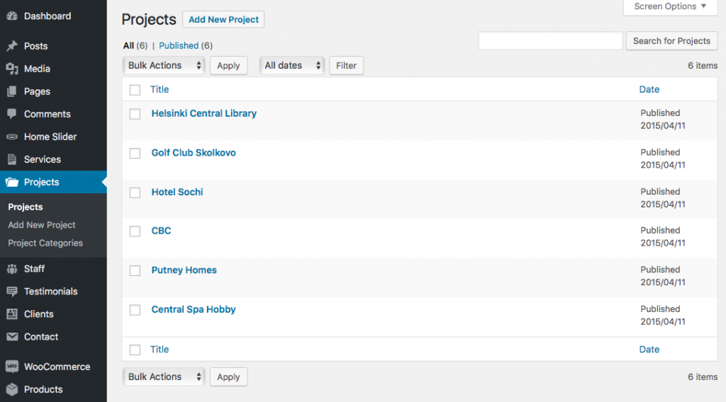 All Projects - WPlook Documentation