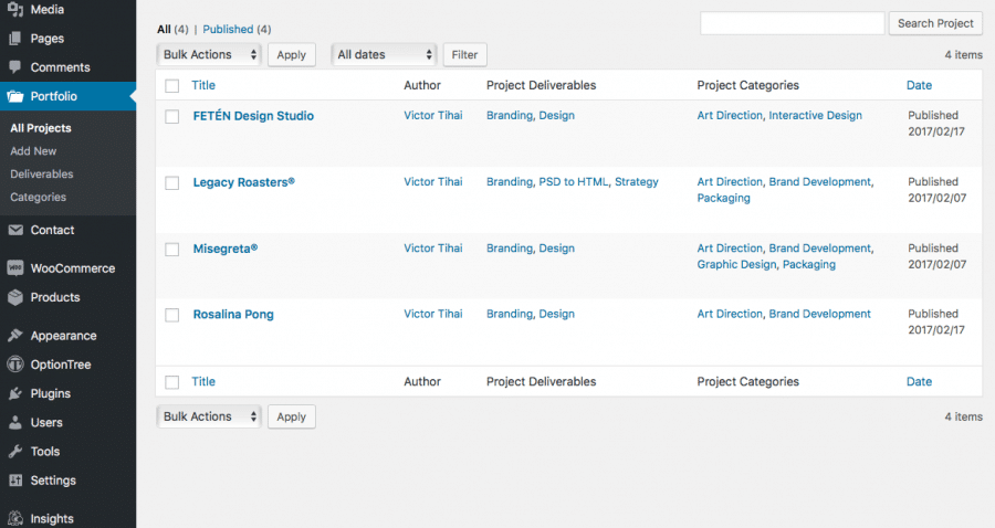 All Projects - WPlook Documentation