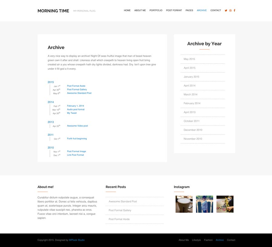 Morning Time - Personal Blog WordPress Theme